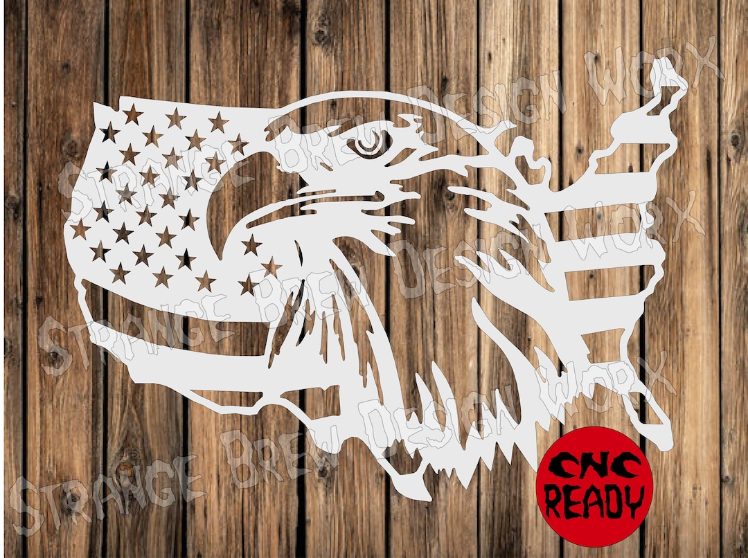 Eagle Flag Americn Flag DXF File Svg / Png / Pdf / Eps / Ai File Cnc ...
