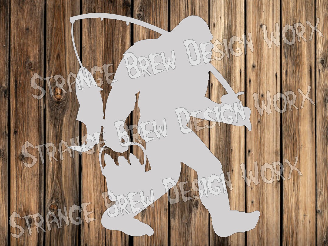 Bigfoot Fishing DXF File Svg / Png / Pdf / Eps / Ai File Cnc Plasma ...