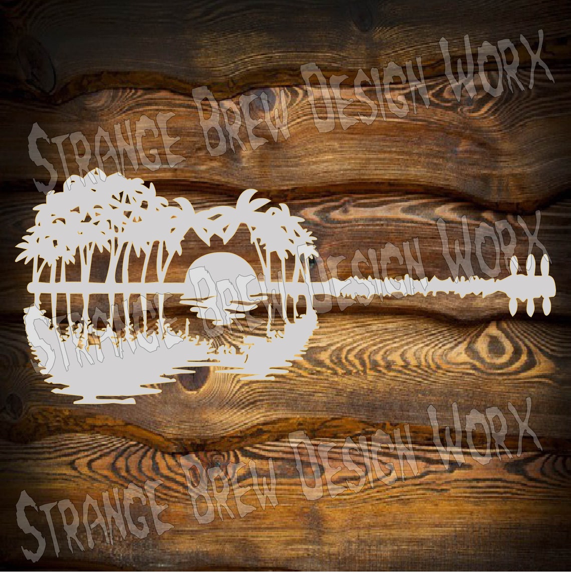 Guitar Sunset Dxf File Svg Png Pdf Eps Ai File Cnc Etsy