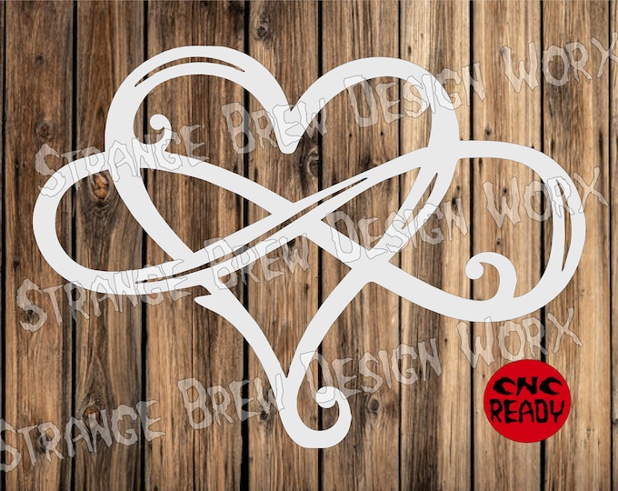 Infinity Heart Metal Wall Decor Laser Cut Svg Dxf Pdf Engraving Decal ...