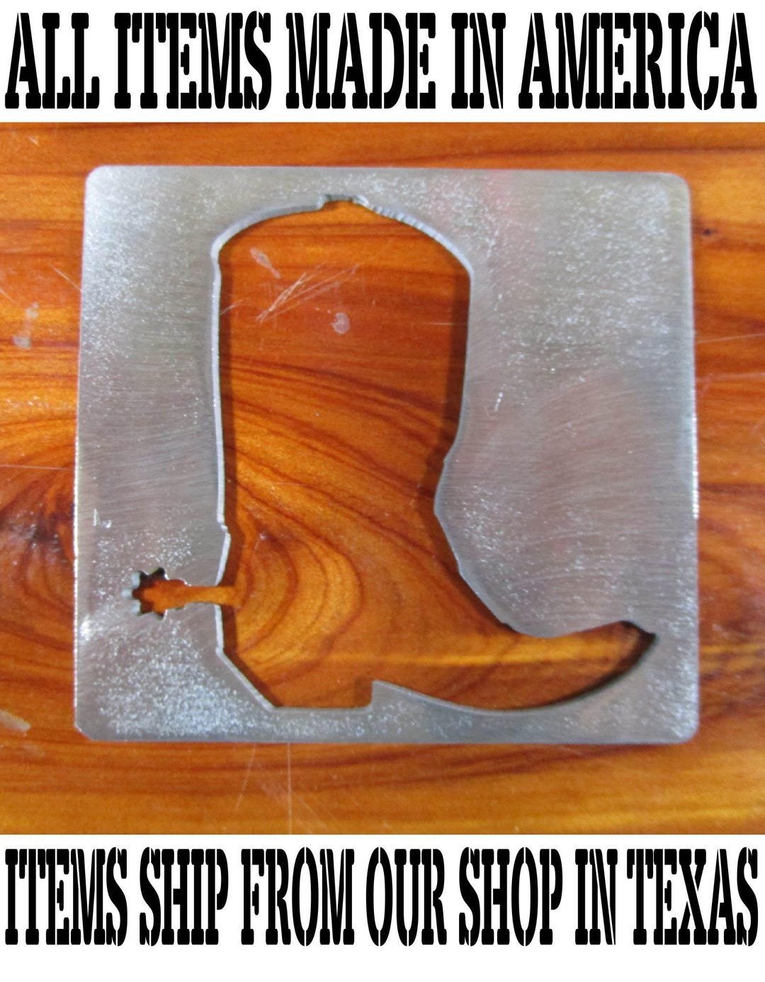 Cowboy Boot Stencil, Small Metal Stencil, Small 3.5 Inch Wood Router ...