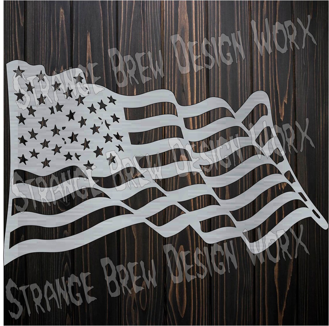 Waving American Flag CNC File: Plasma, Laser, Cricut (digital Download ...