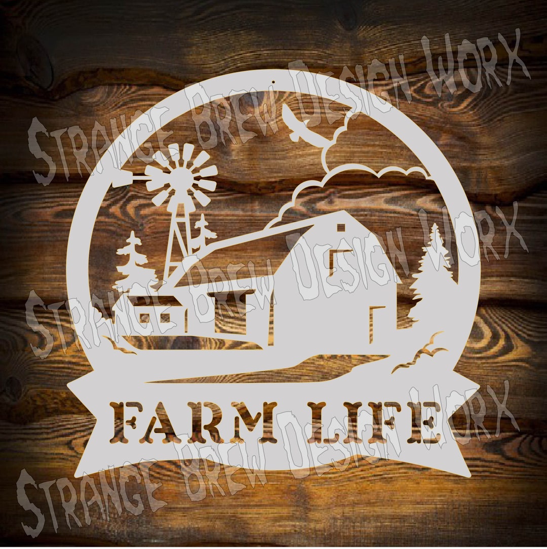 Barn With Windmill Sign DXF File Svg / Png / Pdf / Eps / Ai File Cnc ...