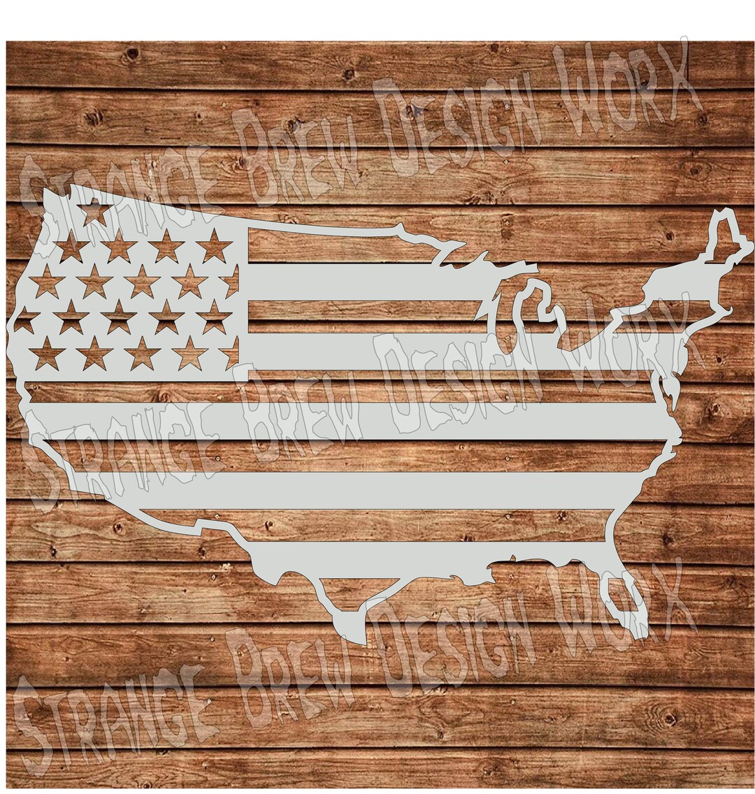 American Flag Map DXF File Svg / Png / Pdf / Eps / Ai File Cnc Plasma ...