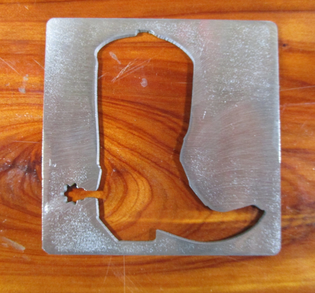 Cowboy Boot Stencil, Small Metal Stencil, Small 3.5 Inch Wood Router ...
