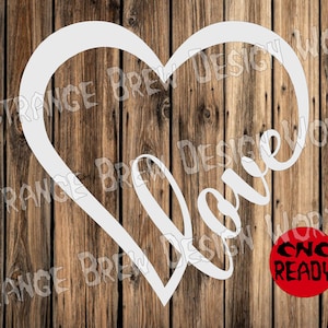 Love Heart Script DXF File Svg / Png / Pdf / Eps / Ai File Cnc Plasma ...