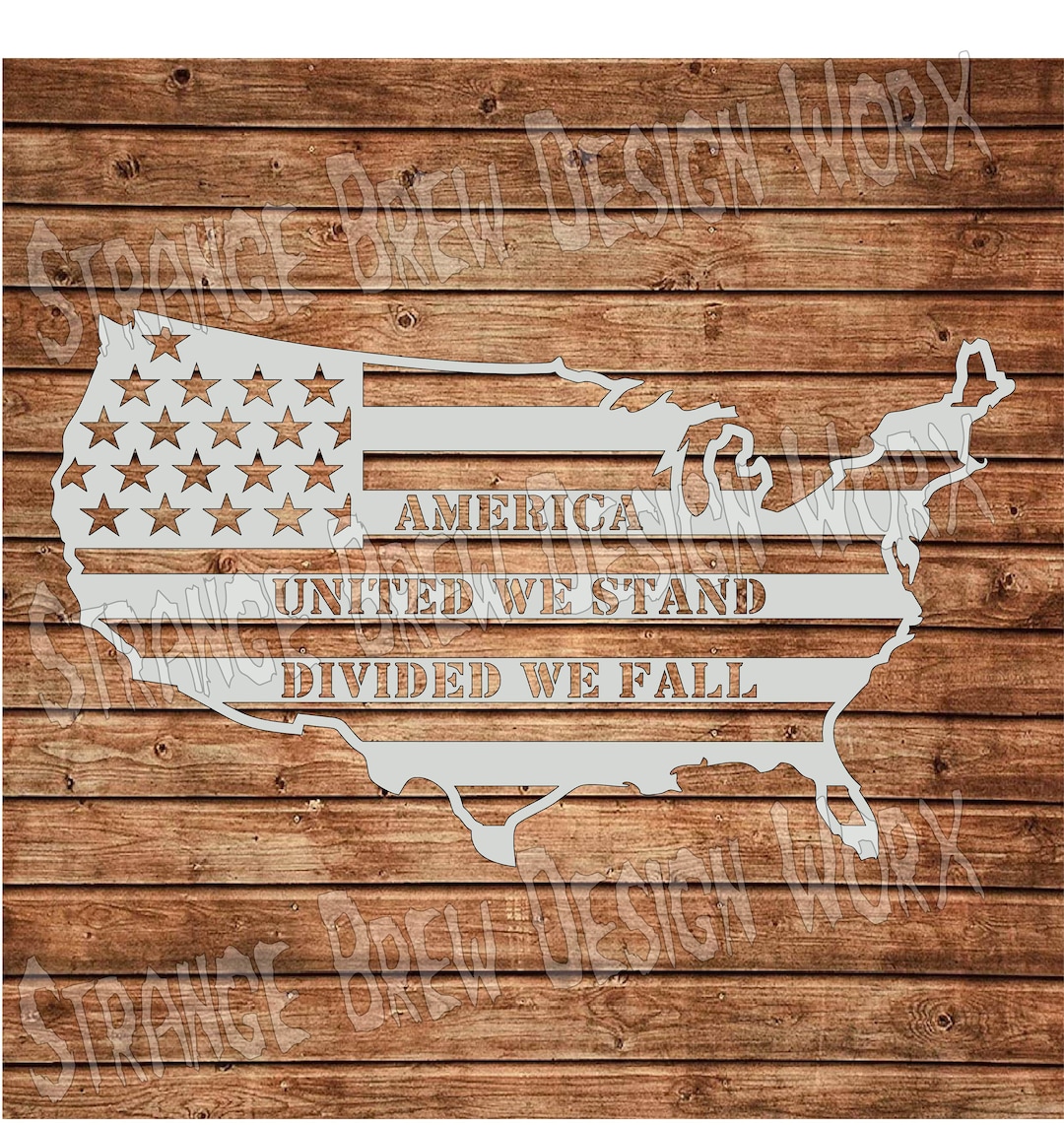 American Flag Map DXF File Svg / Png / Pdf / Eps / Ai File Cnc Plasma ...