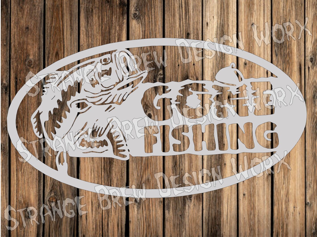Gone Fishing Bass Design, CNC Plasma Cut File (dxf, Svg, Png, Pdf, Eps ...