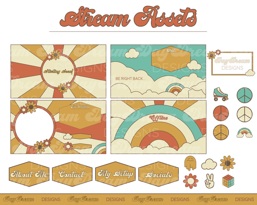 Retro Revive 70s Stream Assets Transition Animation - Etsy