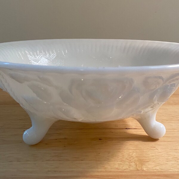 Milk Glass Rose Bowl Etsy