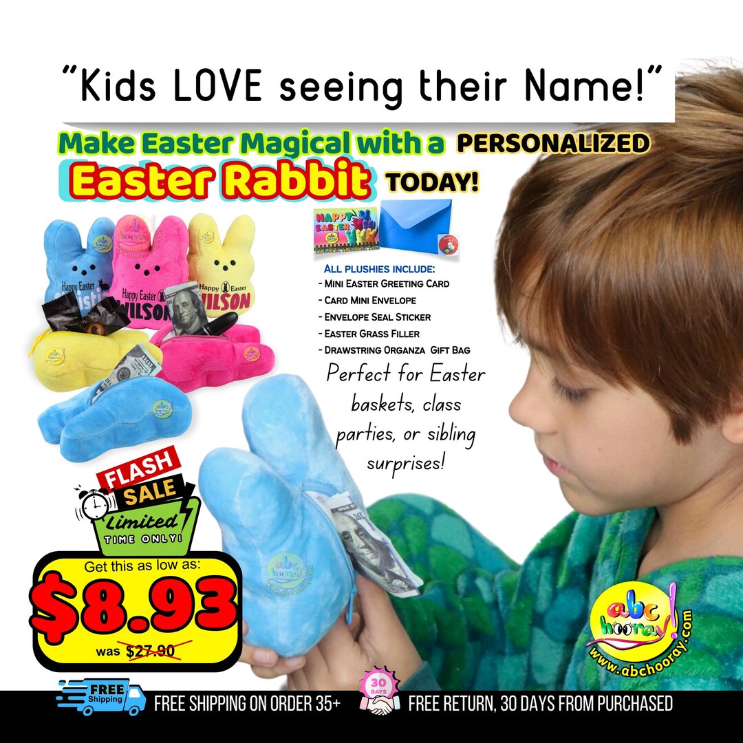 Personalized Bunny Peeps Purse – Custom Name Plush That Doubles as a ...