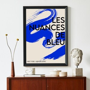 Abstract Blue Wall Art, Bauhaus Blue Poster, Modern Abstract Print, Les ...