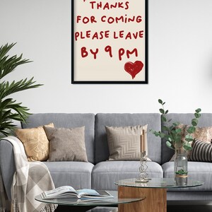 Please Leave by 9 Print, Aesthetic Home Decor Leave by 9pm Poster - Etsy