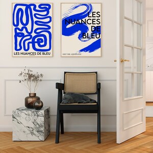 Abstract Blue Wall Art, Bauhaus Blue Poster, Modern Abstract Print, Les ...