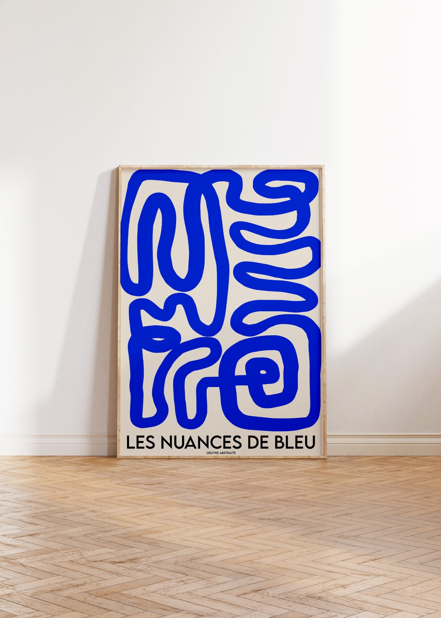 Blue Bauhaus Wall Art, Abstract Blue Poster, Blue Contemporary Art ...