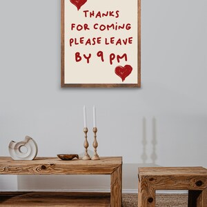 Please Leave by 9 Print, Aesthetic Home Decor Leave by 9pm Poster - Etsy