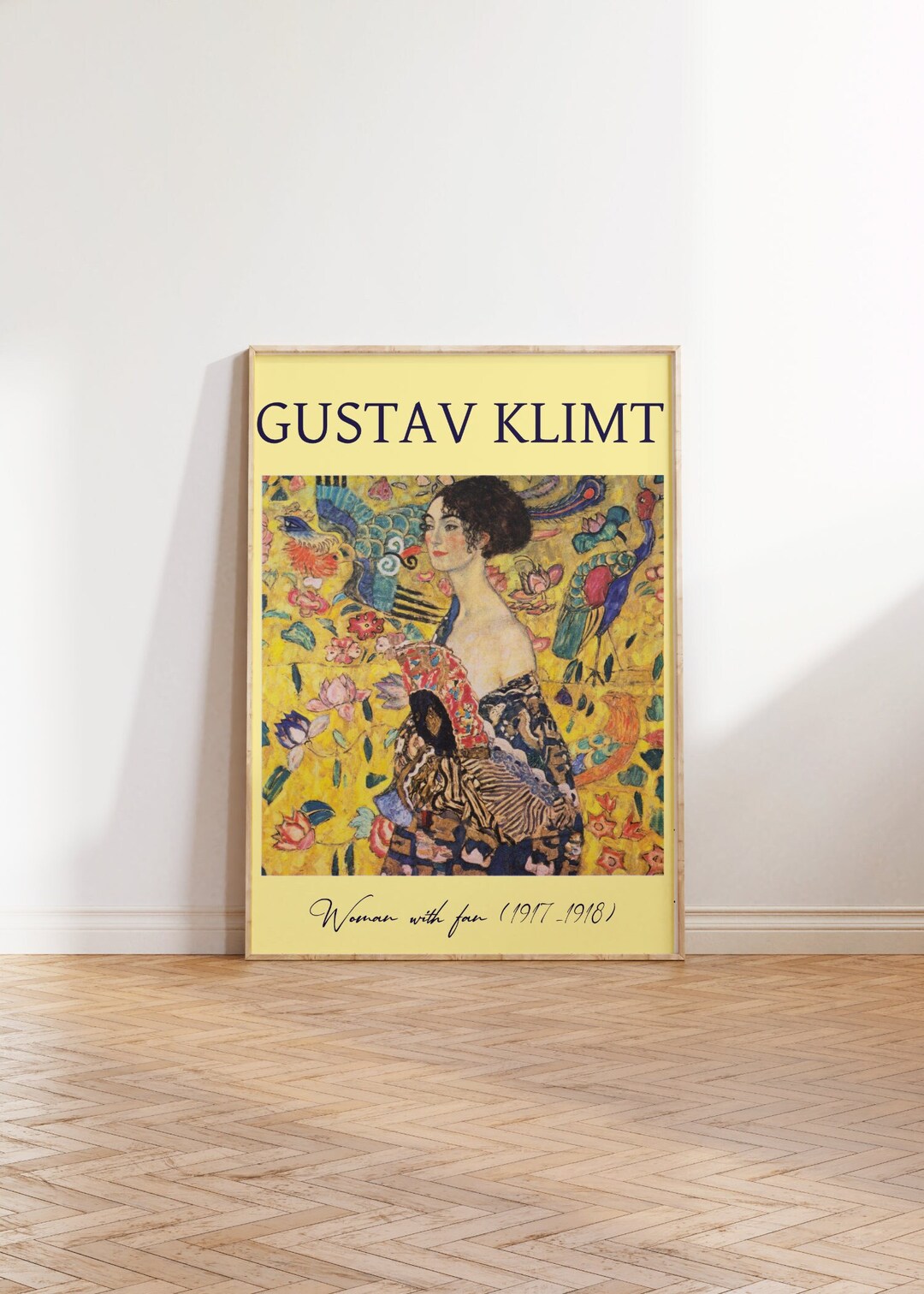 Lady With the Fan Gustav Klimt Art Print, Gustav Klimt Female Portrait ...