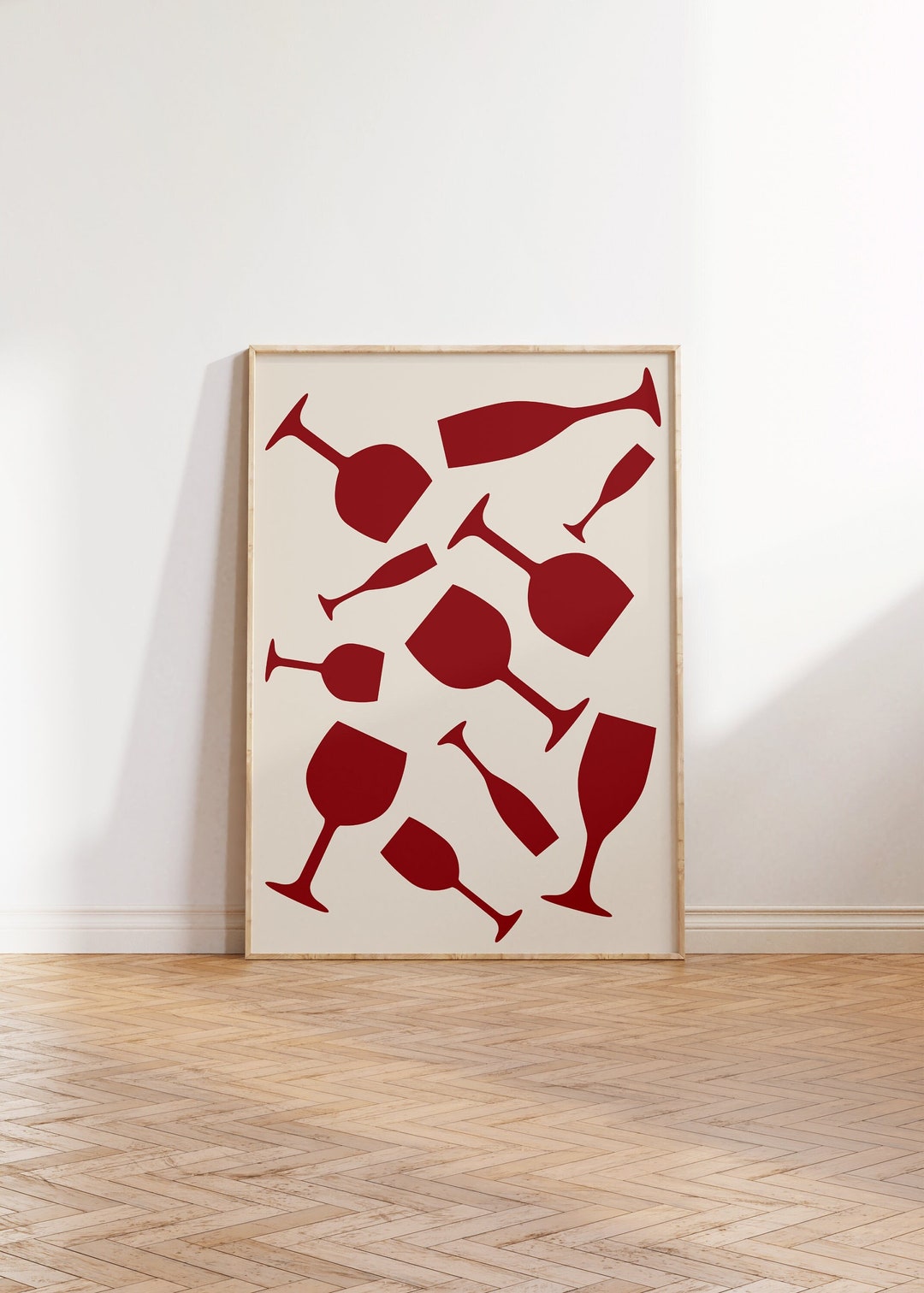 Red Wine Poster, Kitchen Wine Print, Burgundy Modern Kitchen Art ...
