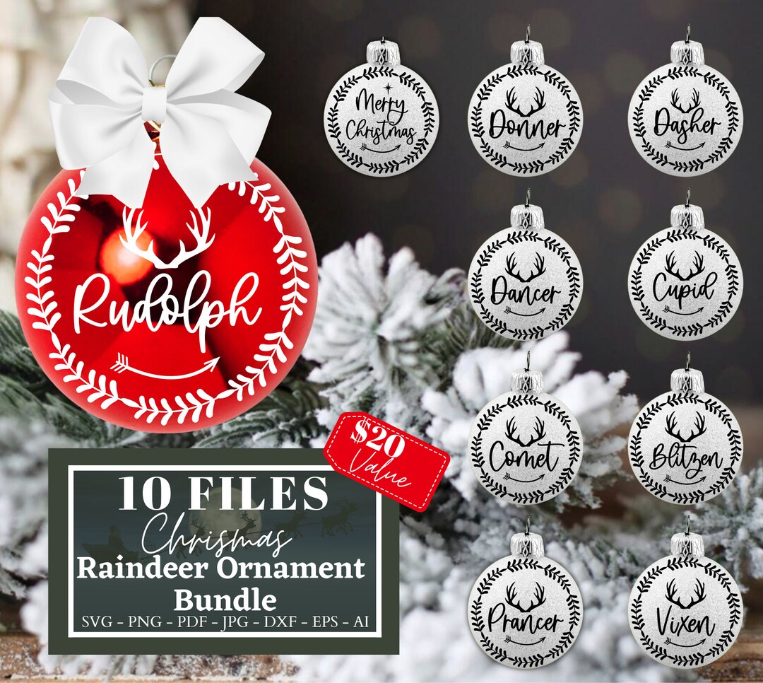 Christmas Ornament Svg Bundle Christmas Svg Rudolph Svg - Etsy