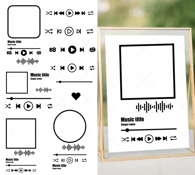 Music Player Svg Bundle, Acrylic Song Art, Glass Music Player Svg, Play ...
