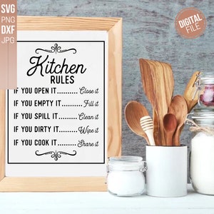 Kitchen Rules Svg, Mom's Rules Svg, Kitchen Svg, Farmhouse Svg, Kitchen ...
