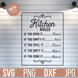 Kitchen Rules Svg, Mom's Rules Svg, Kitchen Svg, Farmhouse Svg, Kitchen ...