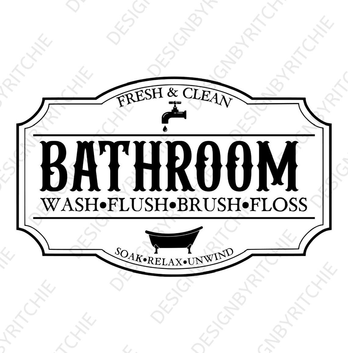 Bathroom Svg Farmhouse Bathroom Svg Bathroom Cut File | Etsy