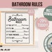 Bathrooms Rule Svg, Toilet Rules SVG, Restroom Sign Svg, Funny Bathroom ...