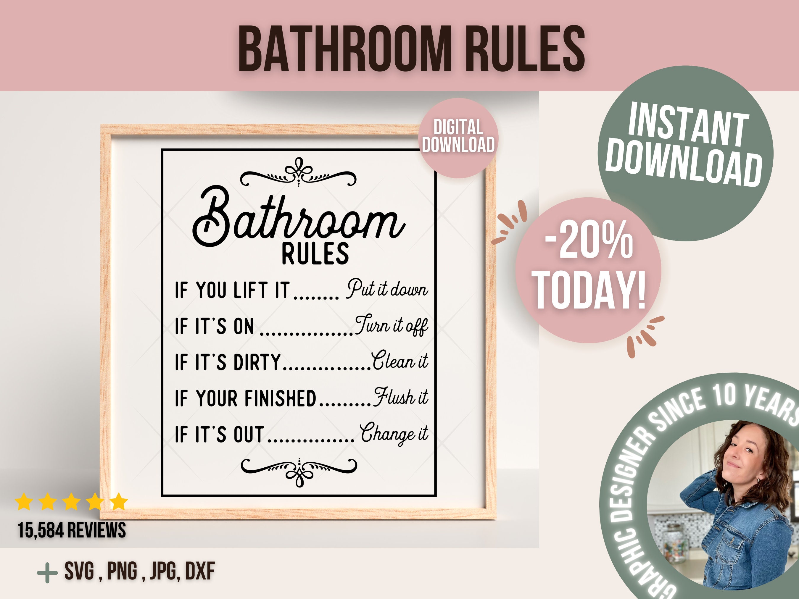Regla de baños svg Reglas de baño SVG Signo de baño svg - Etsy España