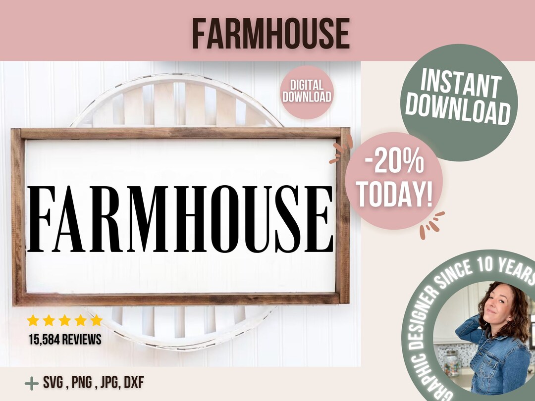 Farmhouse Sign - Farmhouse SVG - Farmhouse Word - Farmhouse Font ...