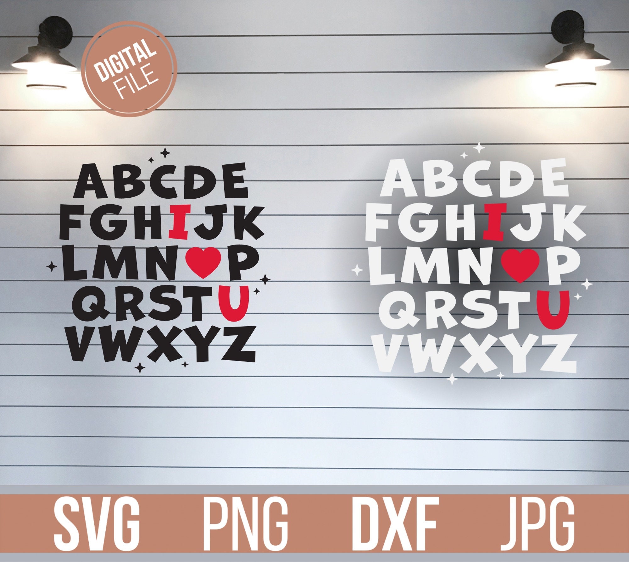 I LOVE YOU Alphabet ABC Svg I Love U Svg Valentine Svg - Etsy
