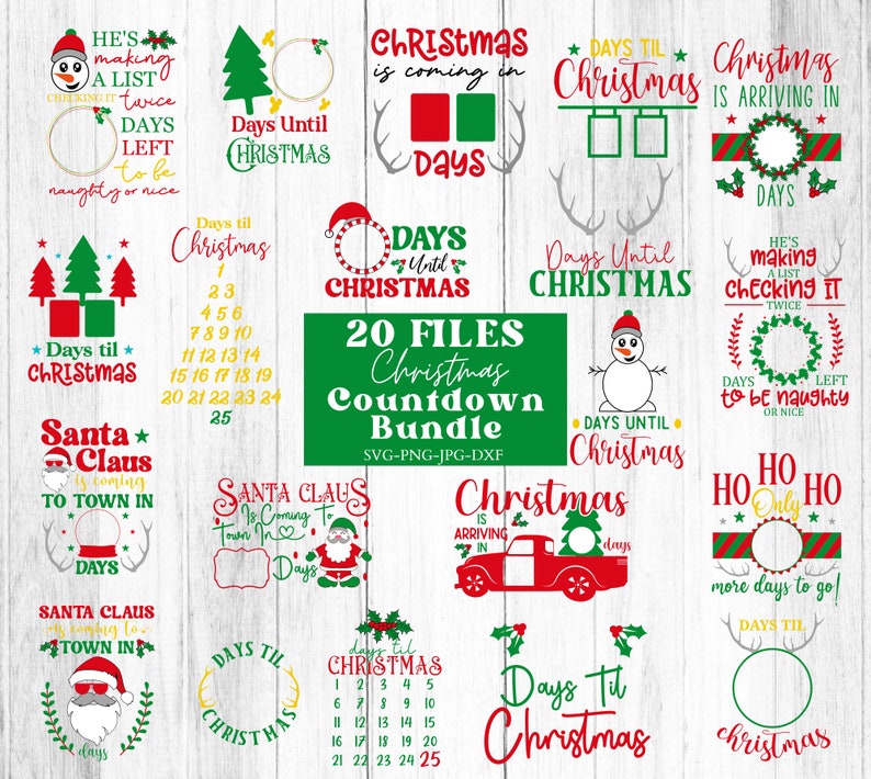 Christmas Countdown SVG Bundle Christmas Svg Christmas - Etsy Canada