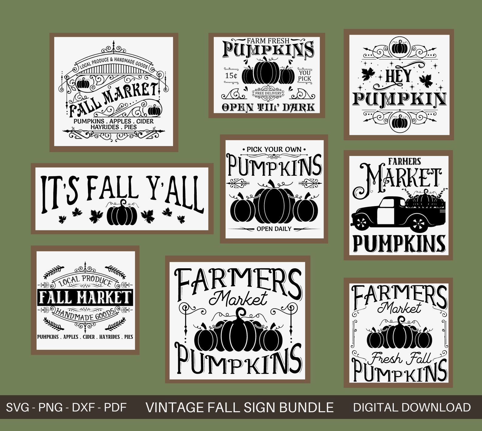 Vintage Fall Sign Svg Bundle Rustic Fall Svg Signs - Etsy