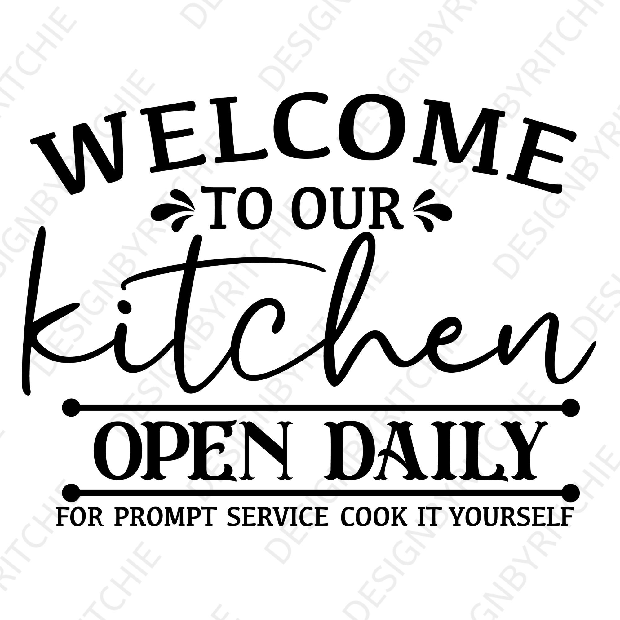 Kitchen Open Daily Cut File SVG File Laser Cut File Instant | Etsy