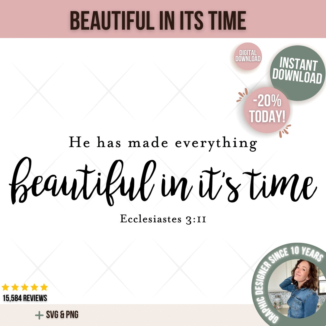 He Has Made Everything Beautiful in It Time Svg, Bible Verse Svg ...