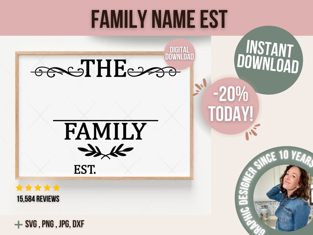 Custom Last Name Sign Svg, Personalized Family Name Sign Svg, Family ...