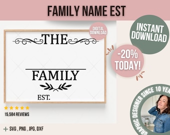 Custom Family Name Sign Svg, Personalized Family Last Name Sign Svg ...
