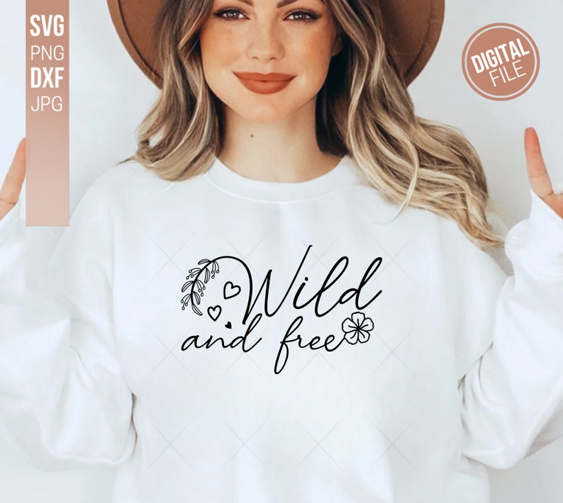 Wild and Free Svg, Wildflower Svg, Botanical Svg, Little Wildflower ...