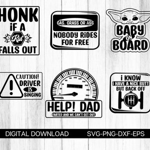 Funny Car Stickers SVG Bundle, Hand Lettered Car Quotes Svg, Sarcastic ...