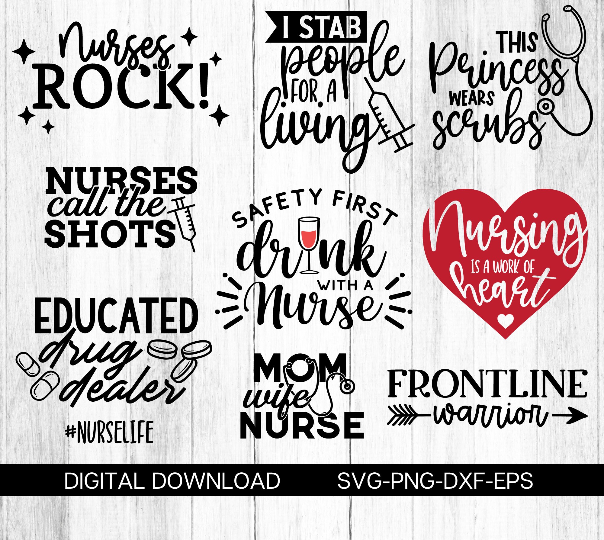 Nurse SVG Bundle Nurse Quotes SVG Doctor Svg Nurse - Etsy