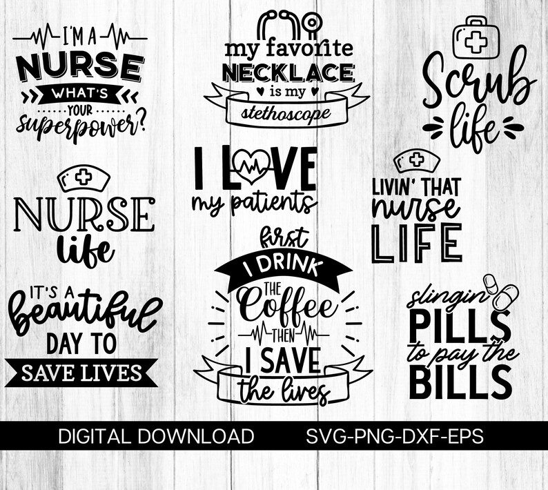 Nurse SVG Bundle Nurse Quotes SVG Doctor Svg Nurse - Etsy