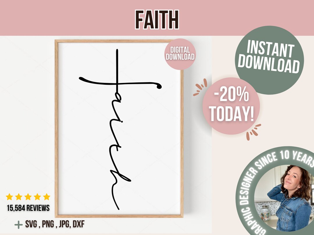 Faith Cross SVG, Faith SVG File for Cricut, Cross SVG, Digital Download ...