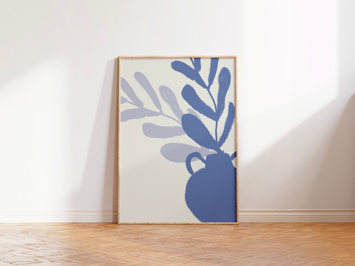 Wall Posters With Blue Hues, Wall Art Print for Mid Century Interior ...
