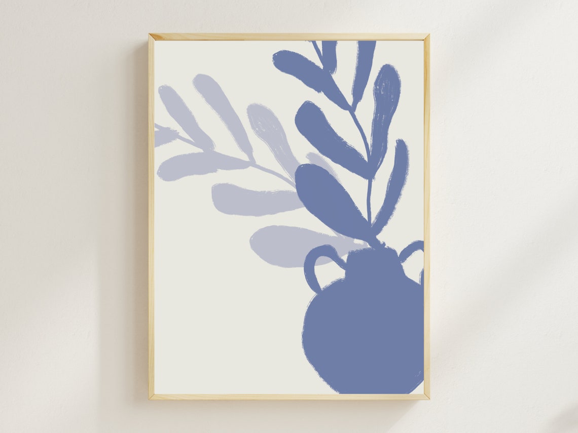 Wall Posters With Blue Hues, Wall Art Print for Mid Century Interior ...