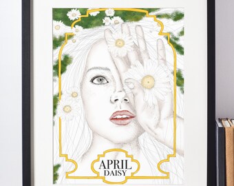 April Birth Month Flower: Daisy Sticker,2x3.5in. - Etsy