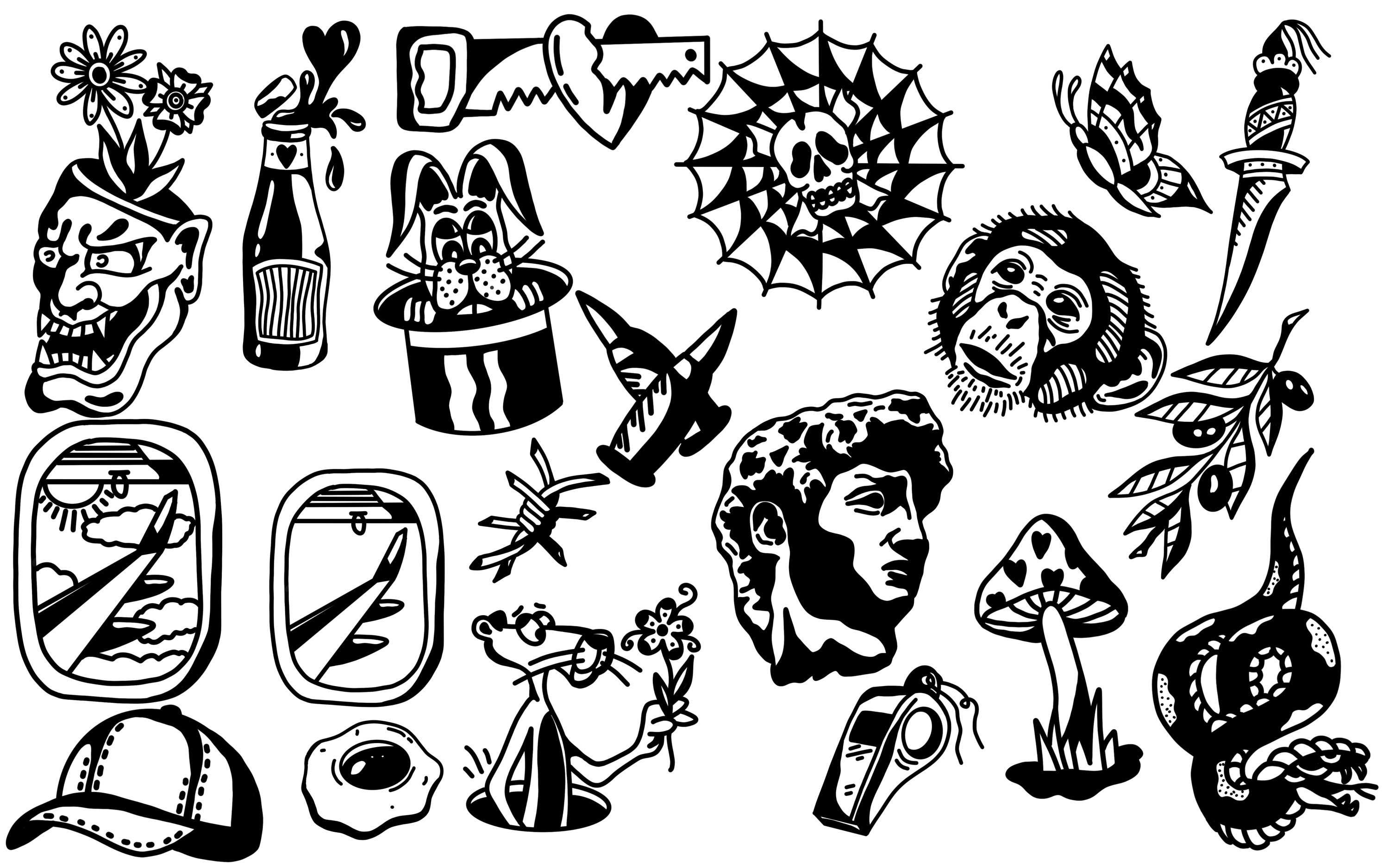 Tattoo Procreate Stamps Old School Procreate Stamps Tattoo Flash Procreate Stamps Commercial Use