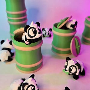 3D Printed Panda Pal With Bamboo Chute - Fidget Desk Toy - Etsy
