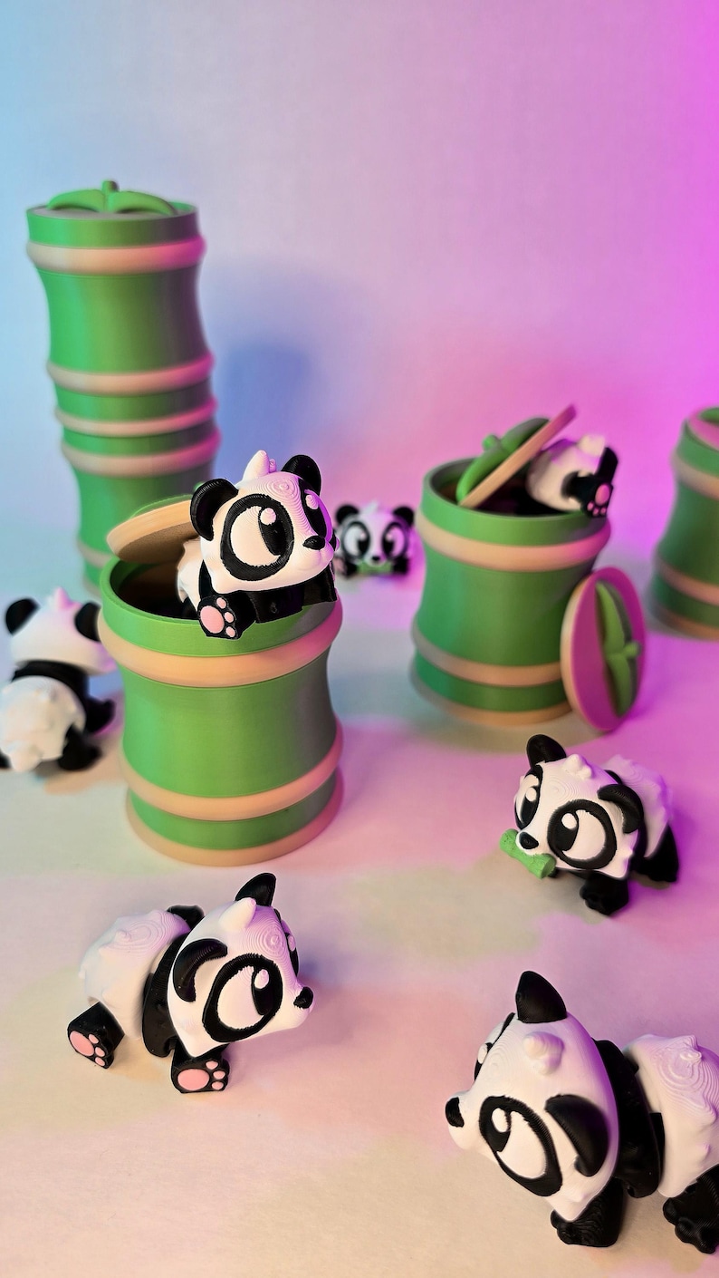 3D Printed Panda Pal With Bamboo Chute - Fidget Desk Toy - Etsy