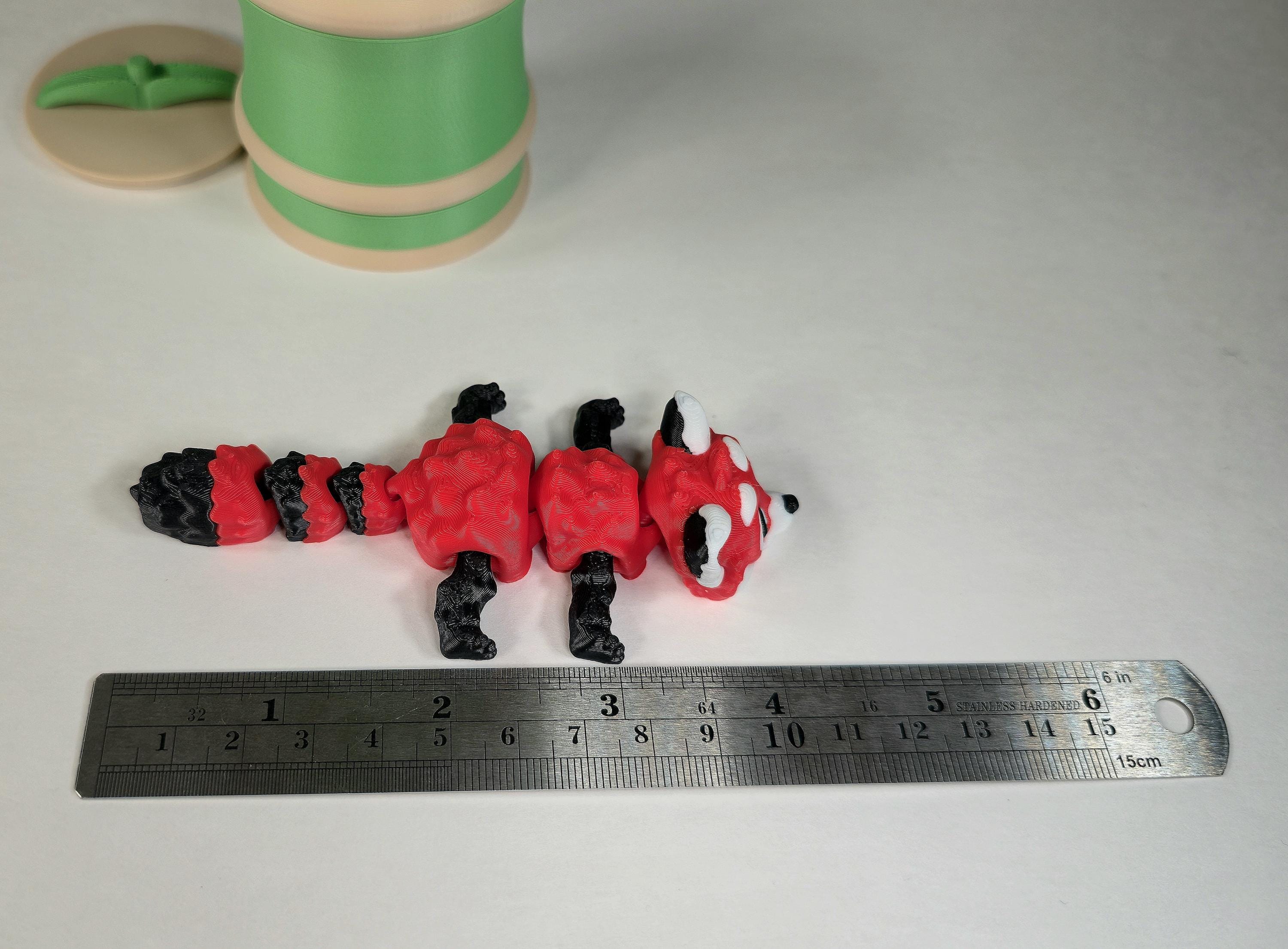 3D Printed Articulated Red Panda With Bamboo Burrow: Fidget Toy - Etsy