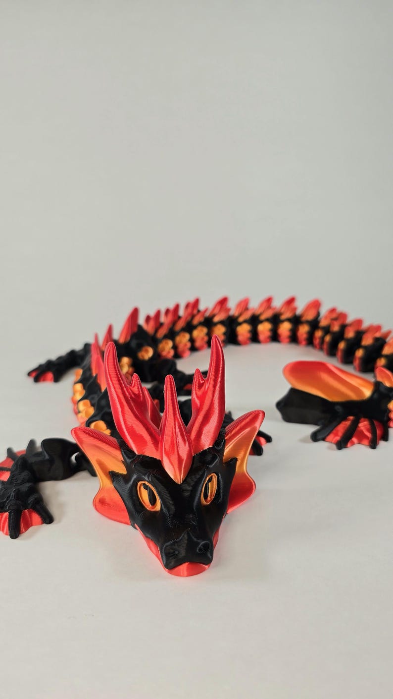 Articulated Dragon, Firepeircer. Full Sized, 23" Inch Long, 3D Printed ...